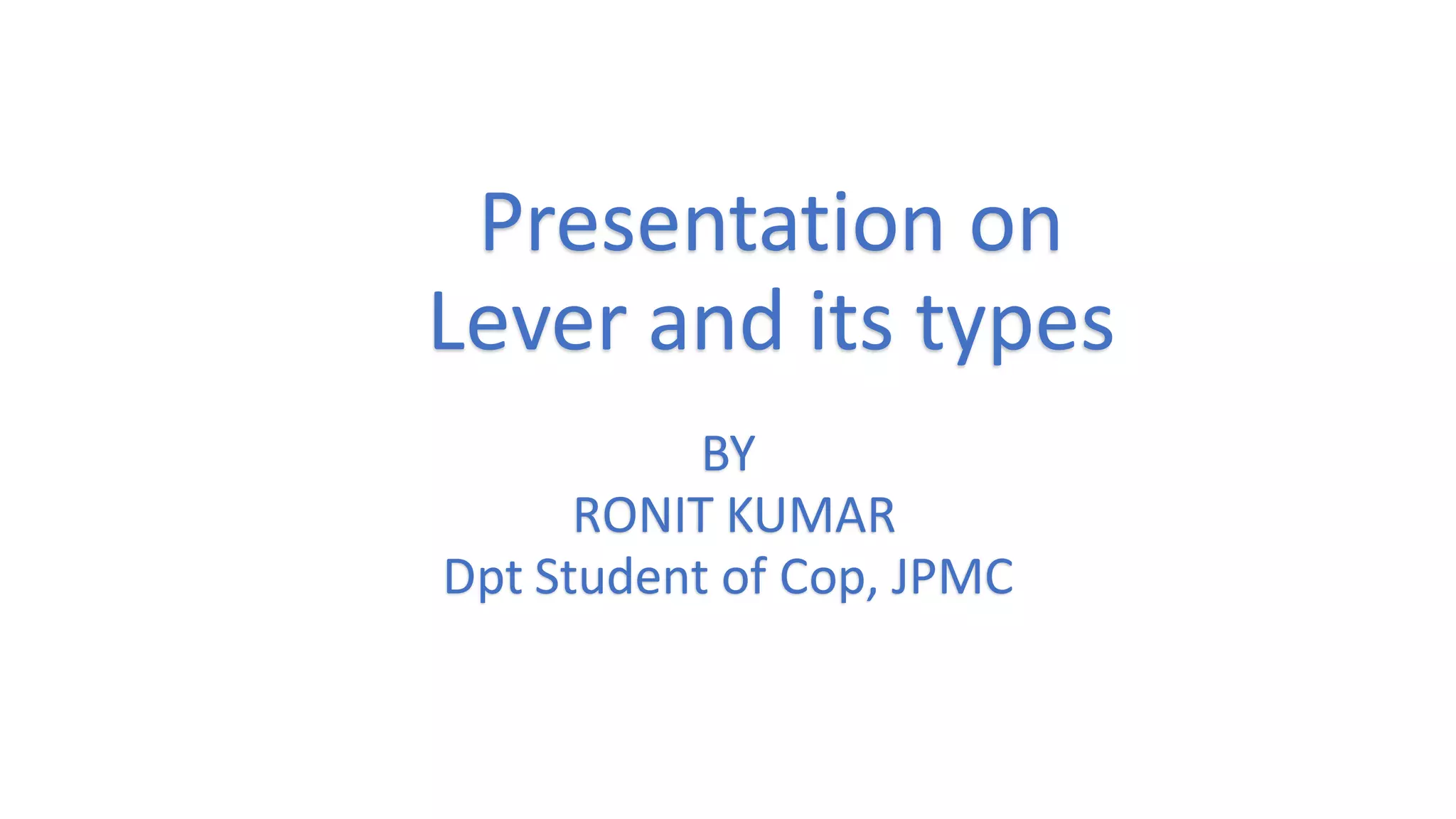 Lever and its types | PPT