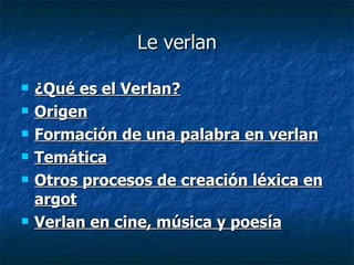 Le Verlan | PPT