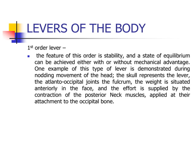 LEVERS & LEVERS OF THE BODY | PPT