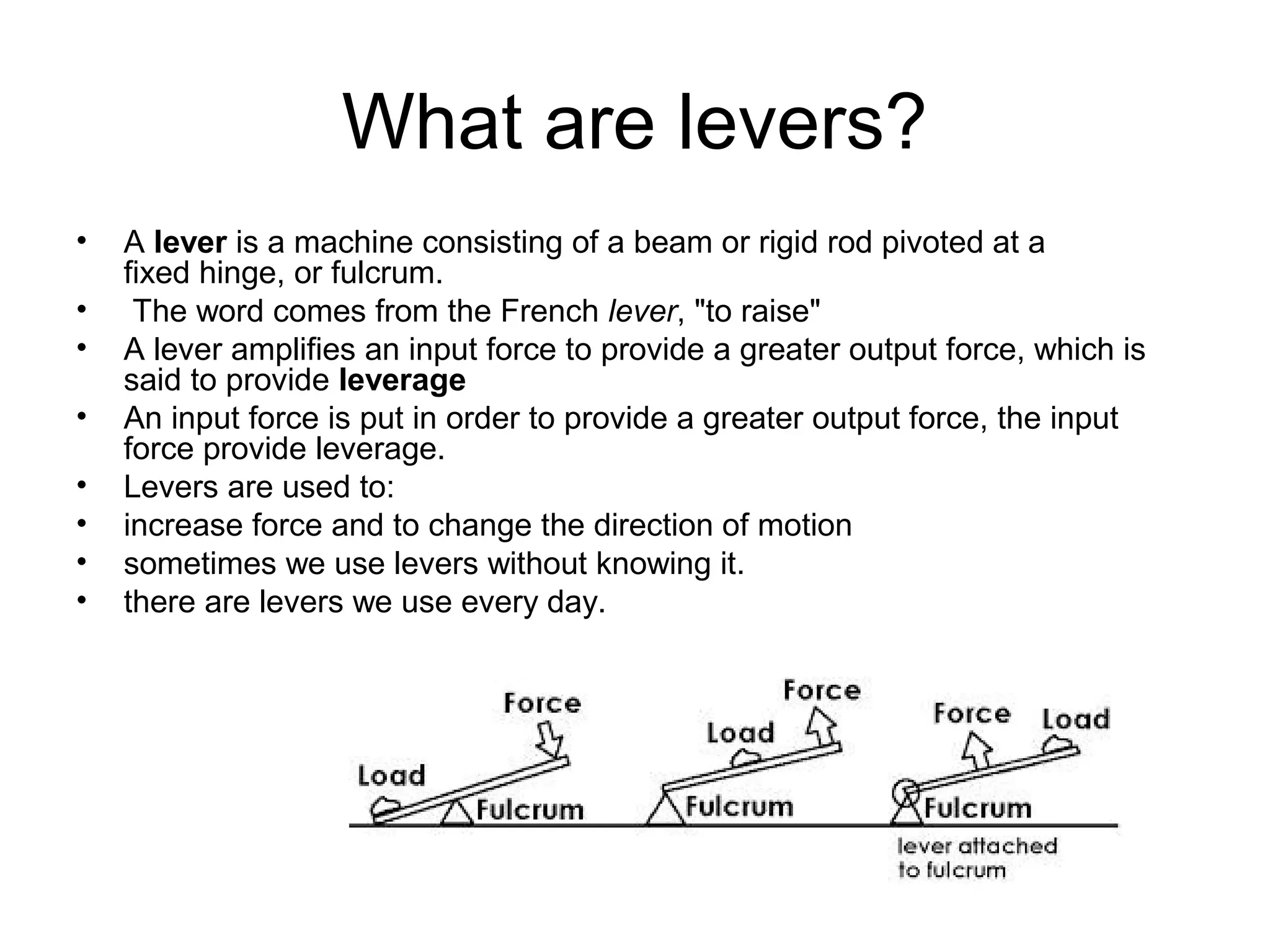 Levers and their classes | PPT
