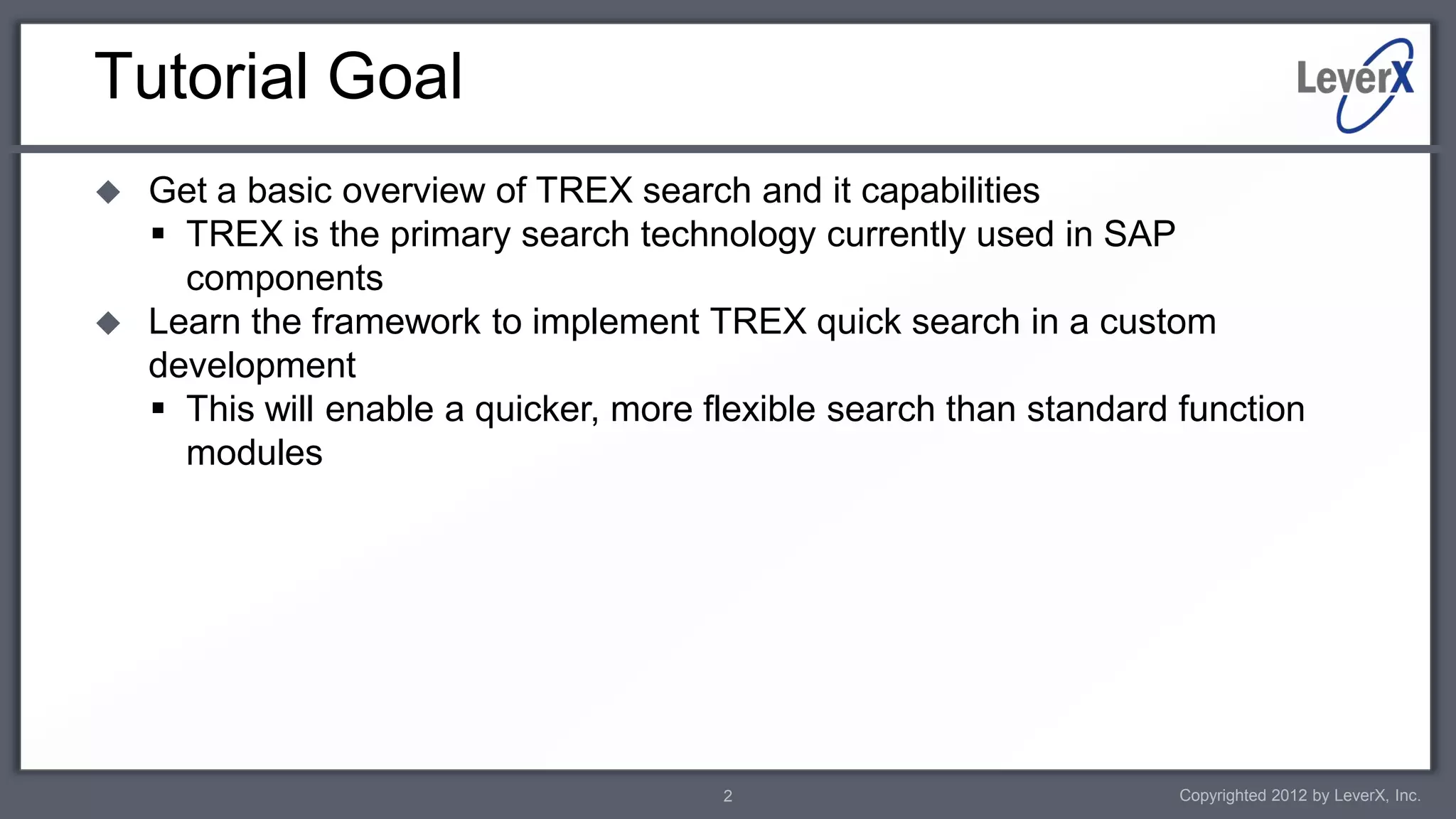 LeverX ABAP Basics - Using The TREX Search Component | PPT
