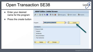 LeverX ABAP Basics - Using The TREX Search Component | PPT