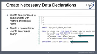 LeverX ABAP Basics - Using The TREX Search Component | PPT