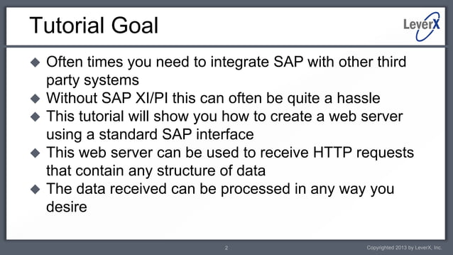 LeverX ABAP Tutorial - HTTP Request Handler Creation | PPT LeverX ABAP Tutorial - HTTP Request Handler Creation | PPT