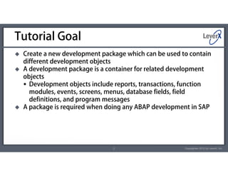 LeverX Essential SAP Tutorial - ABAP: Creating A New Development ...