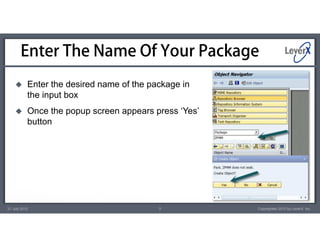LeverX Essential SAP Tutorial - ABAP: Creating A New Development Package | PPT
