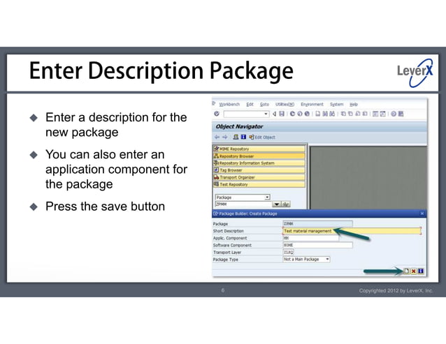 LeverX Essential SAP Tutorial - ABAP: Creating A New Development Package | PPT
