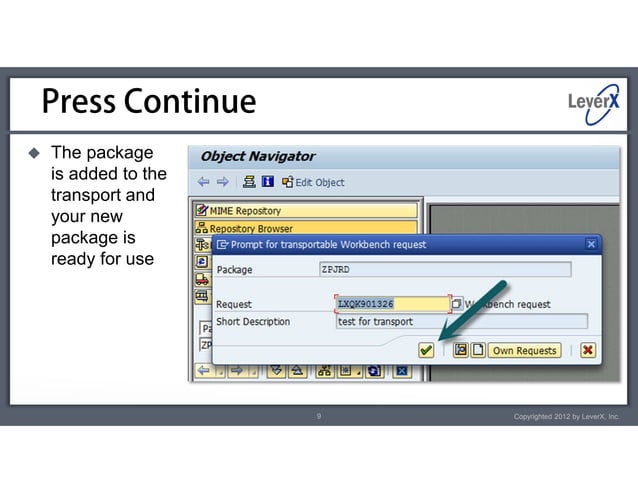 LeverX Essential SAP Tutorial - ABAP: Creating A New Development Package | PPT