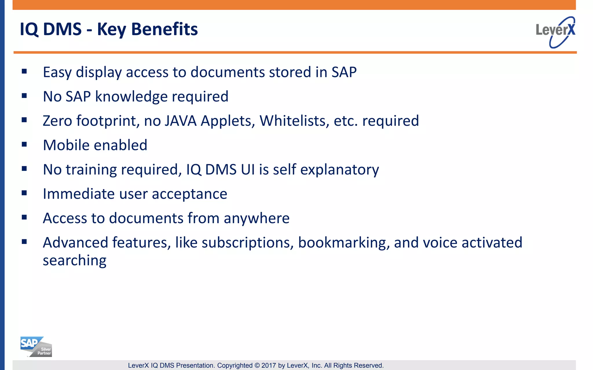 LeverX IQ DMS Overview - SAP DMS Simplified | PPT