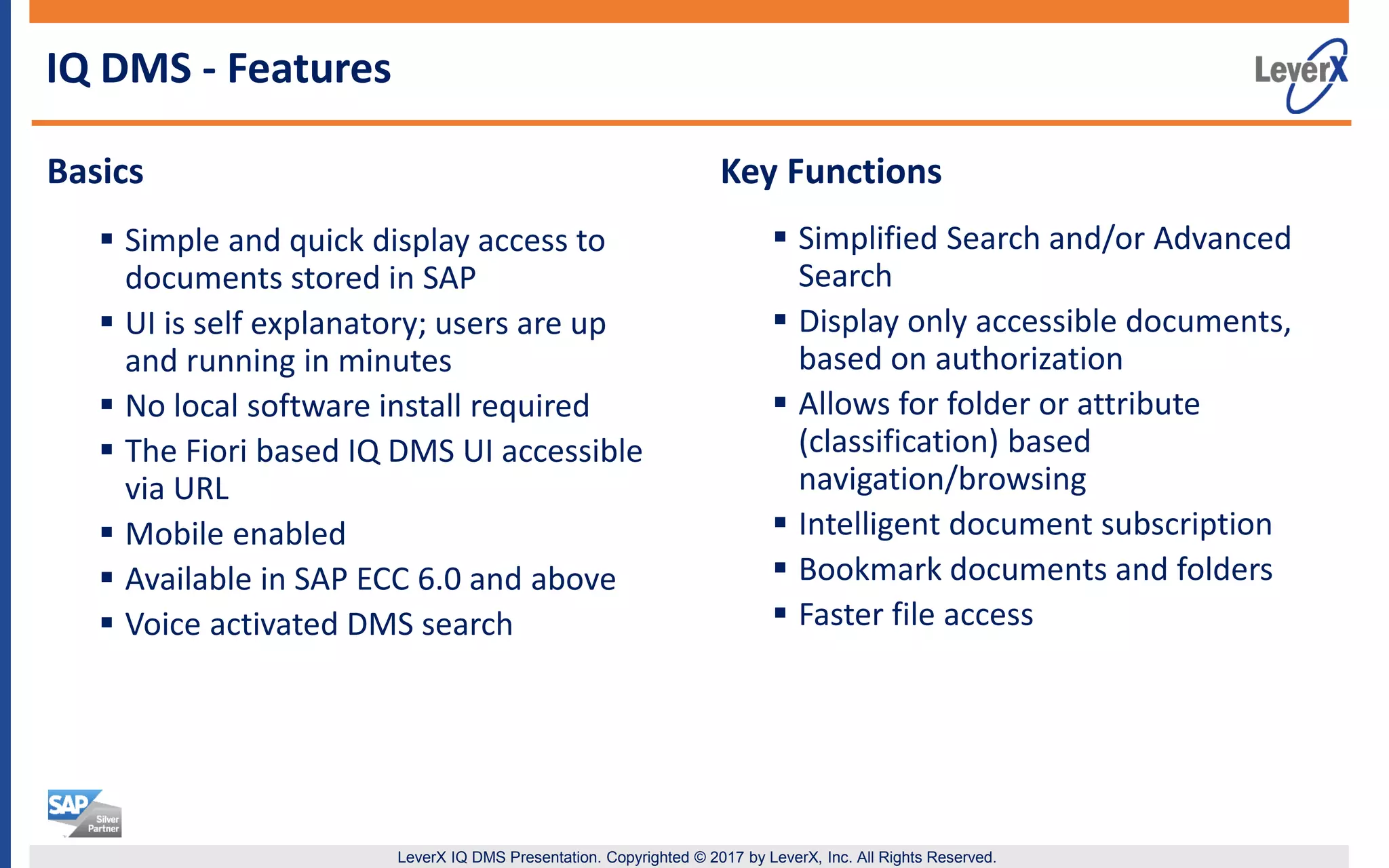 LeverX IQ DMS Overview - SAP DMS Simplified | PPT