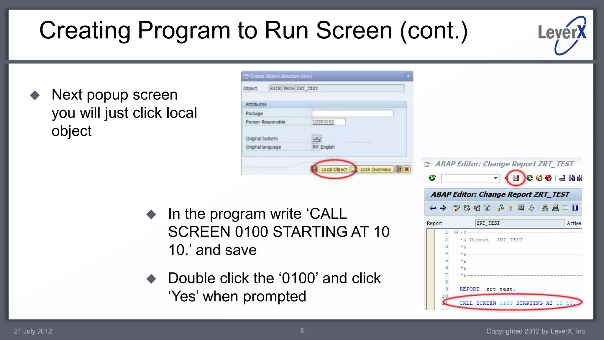 LeverX SAP ABAP Basics - Creating Custom Screen Via Screen Painter | PPTX