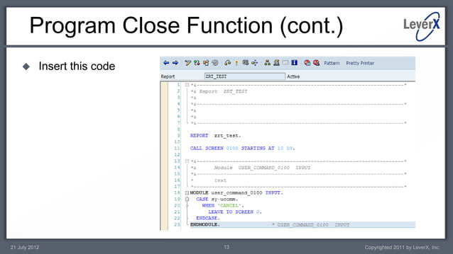 LeverX SAP ABAP Basics - Creating Custom Screen Via Screen Painter | PPTX | Computing ...