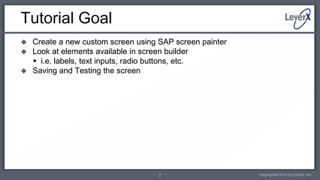 LeverX SAP ABAP Basics - Creating Custom Screen Via Screen Painter | PPTX | Computing ...