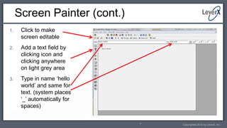 LeverX SAP ABAP Basics - Creating Custom Screen Via Screen Painter | PPTX