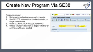 LeverX SAP Essential Tutorial - Simple Data Extraction | PPTX