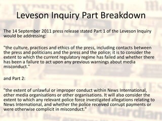 Leveson Inquiry Overview | PPTX | Political Issues & policy | Politics
