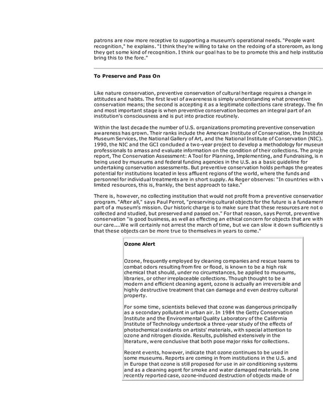 Levine jeffrey preventive conservation | DOC | Museums & Galleries ...