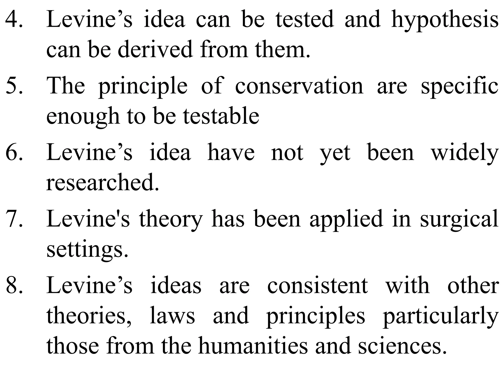Levine's four conservation principles | PPTX | Science