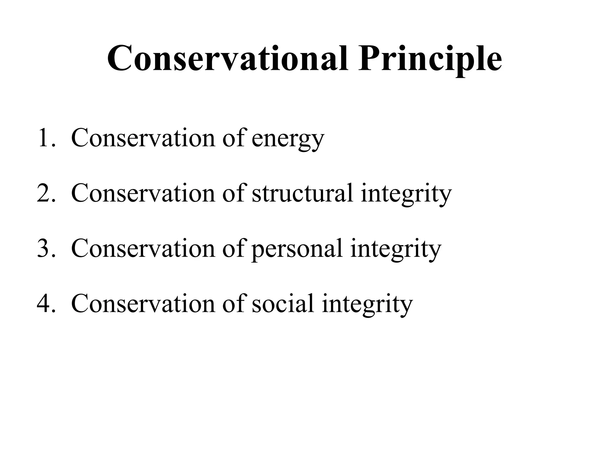 Levine's four conservation principles | PPTX | Science