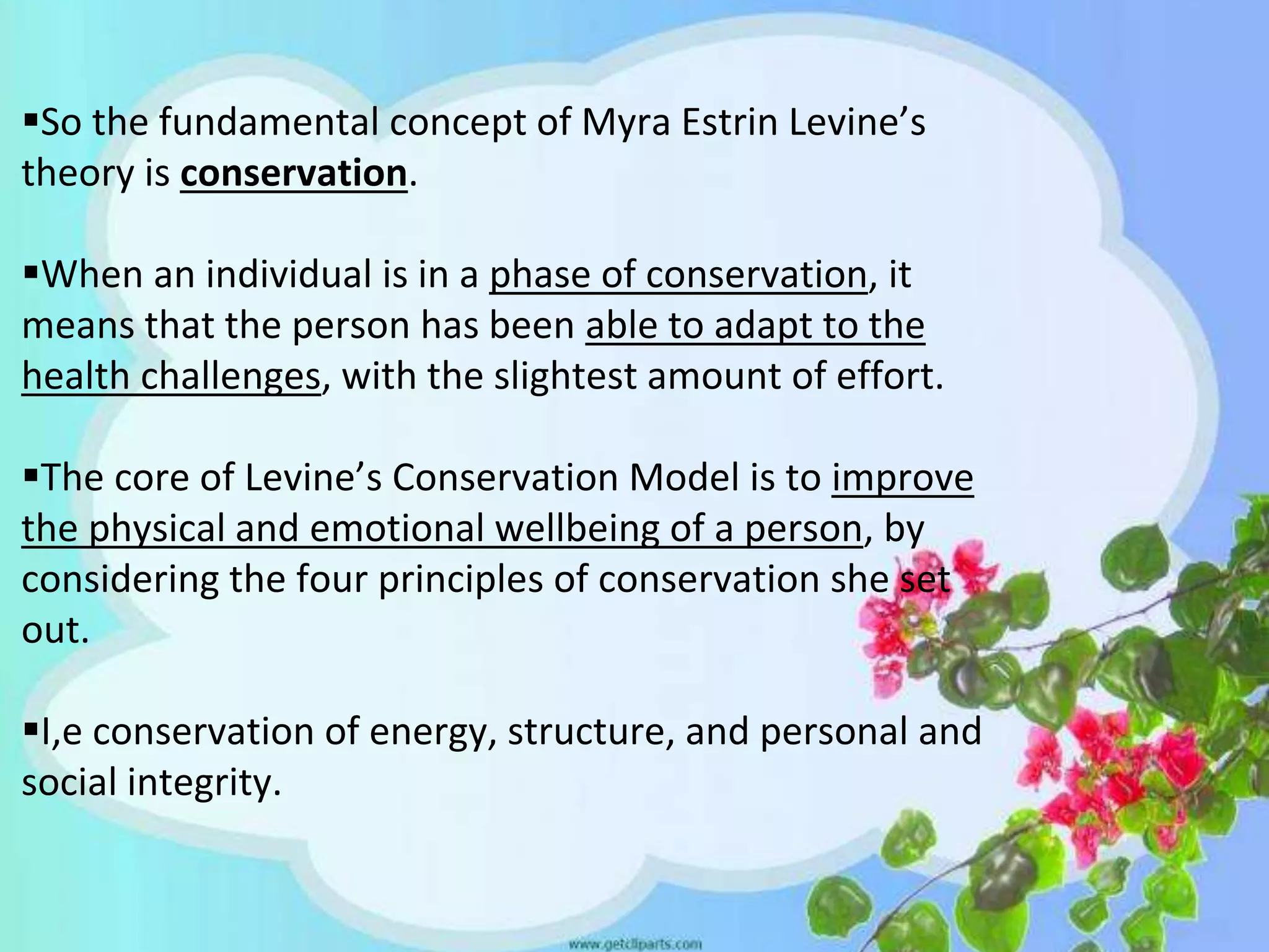 Levine's Theory- Theory of four conservation principles by Ms. Ritika ...