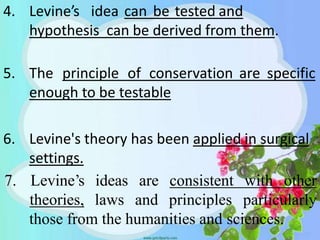 Levine's Theory- Theory of four conservation principles by Ms. Ritika ...