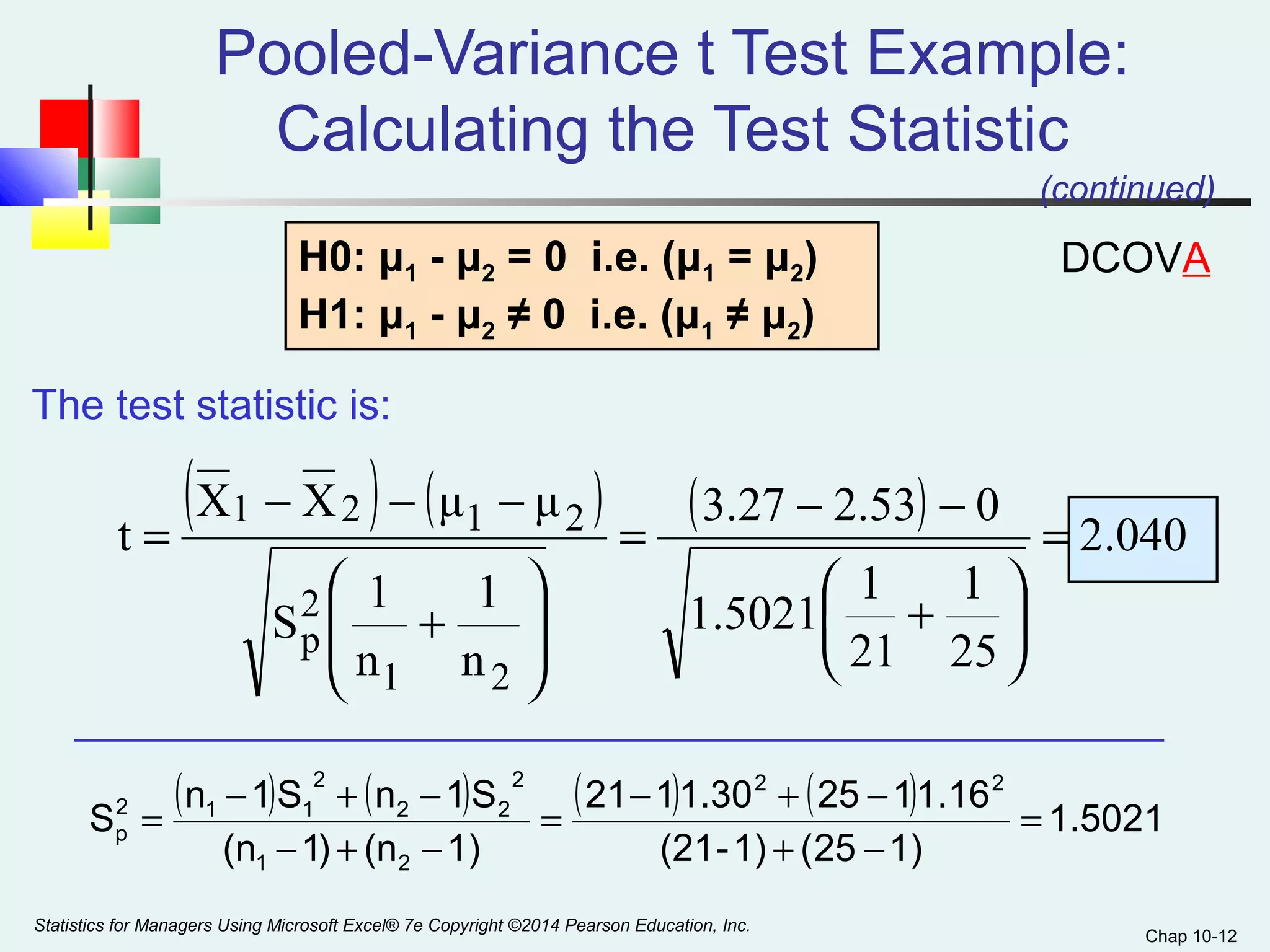 Two-sample Hypothesis Tests | PPT