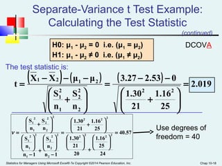 Two-sample Hypothesis Tests | PPT