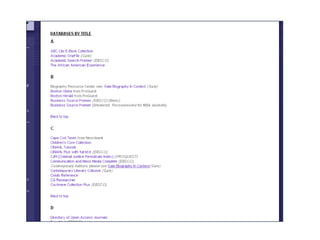 Levin library databases page redesign | PPTX