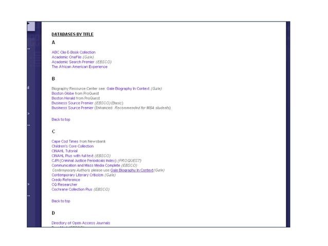 Levin library databases page redesign | PPTX | Databases | Computer ...