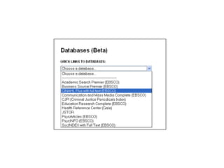 Levin library databases page redesign | PPTX | Databases | Computer ...