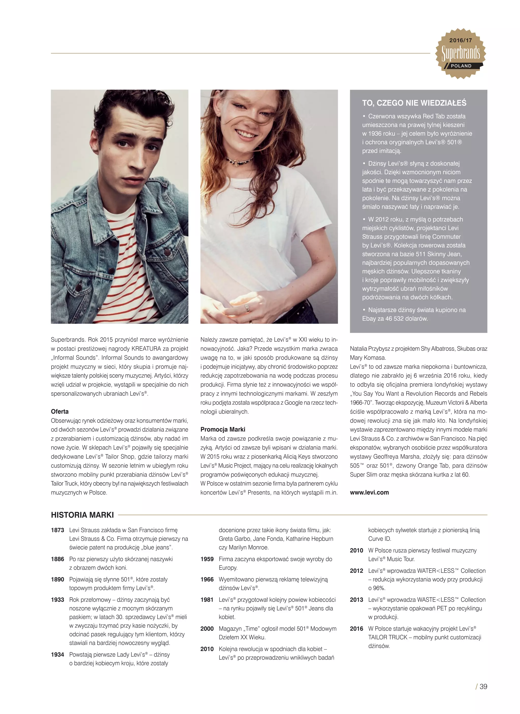 Case study marki Levi's z Albumu Superbrands Polska 2017 | PDF | Style & Fashion