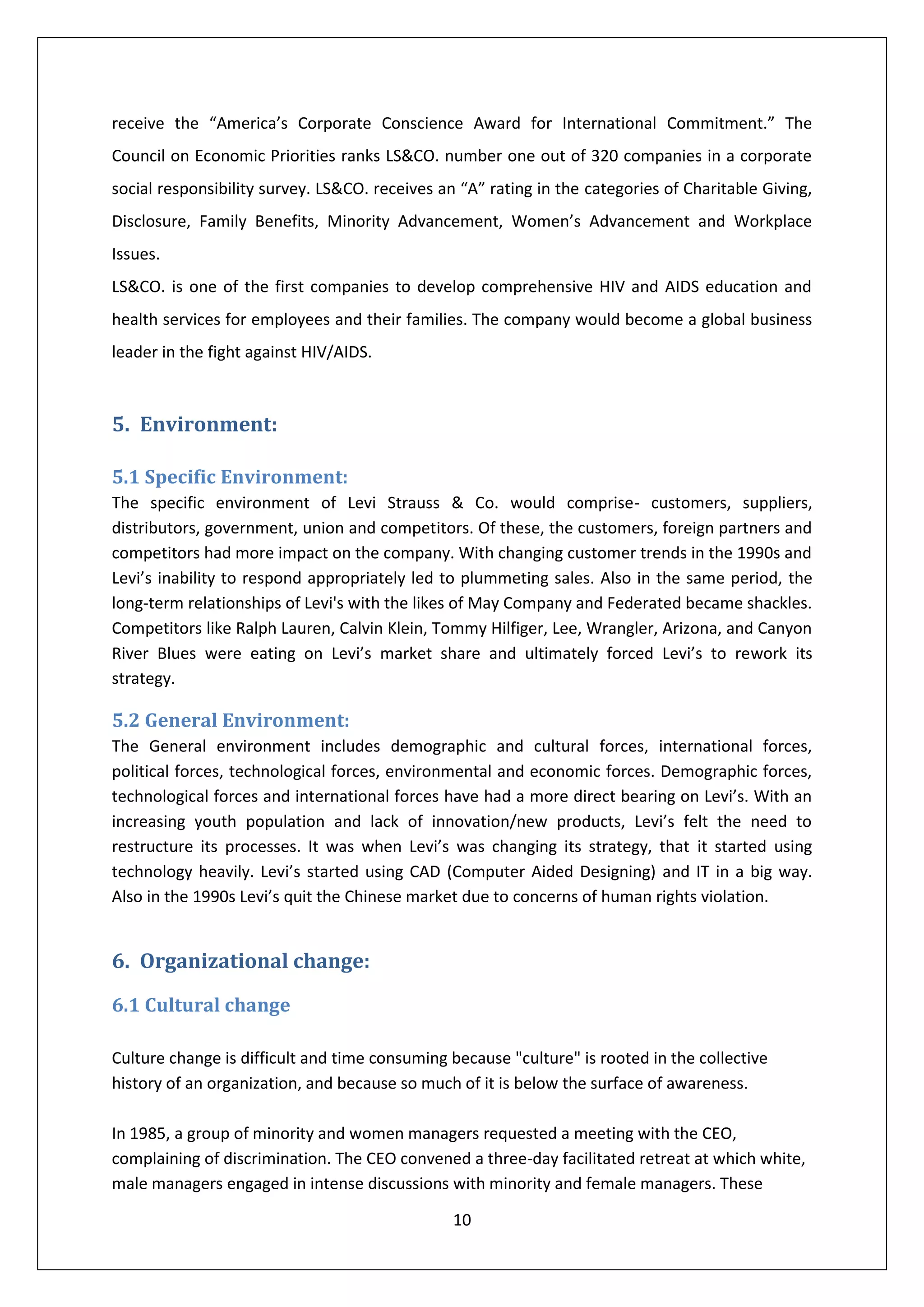 Levis: A study on organizational behaviour | DOCX