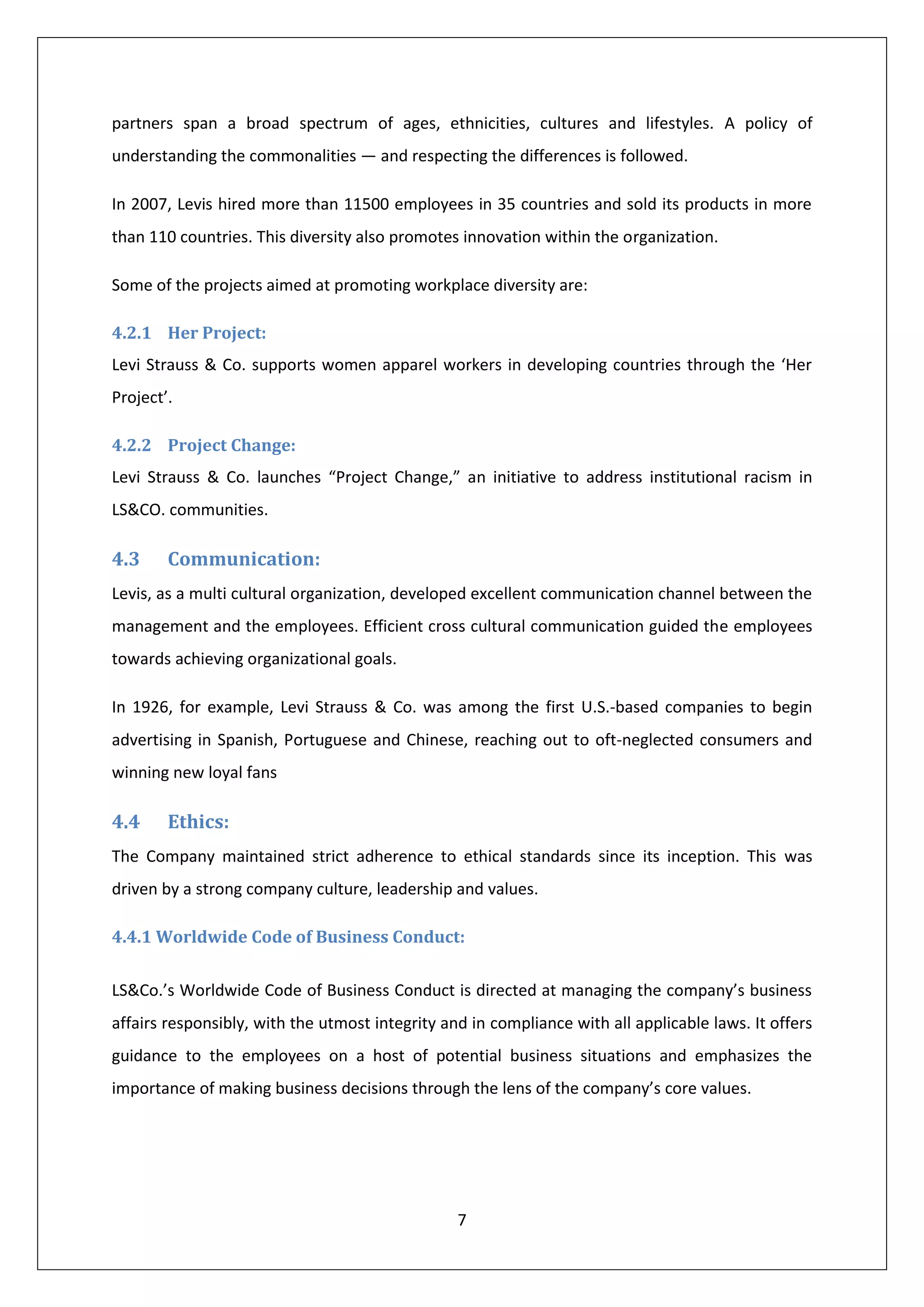 Levis: A study on organizational behaviour | DOCX