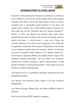 Levis jeans satisfaction levels | DOC