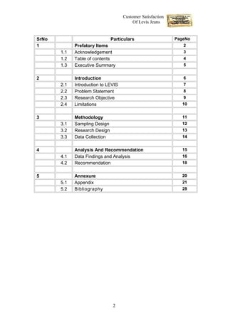Levis jeans satisfaction levels | PDF