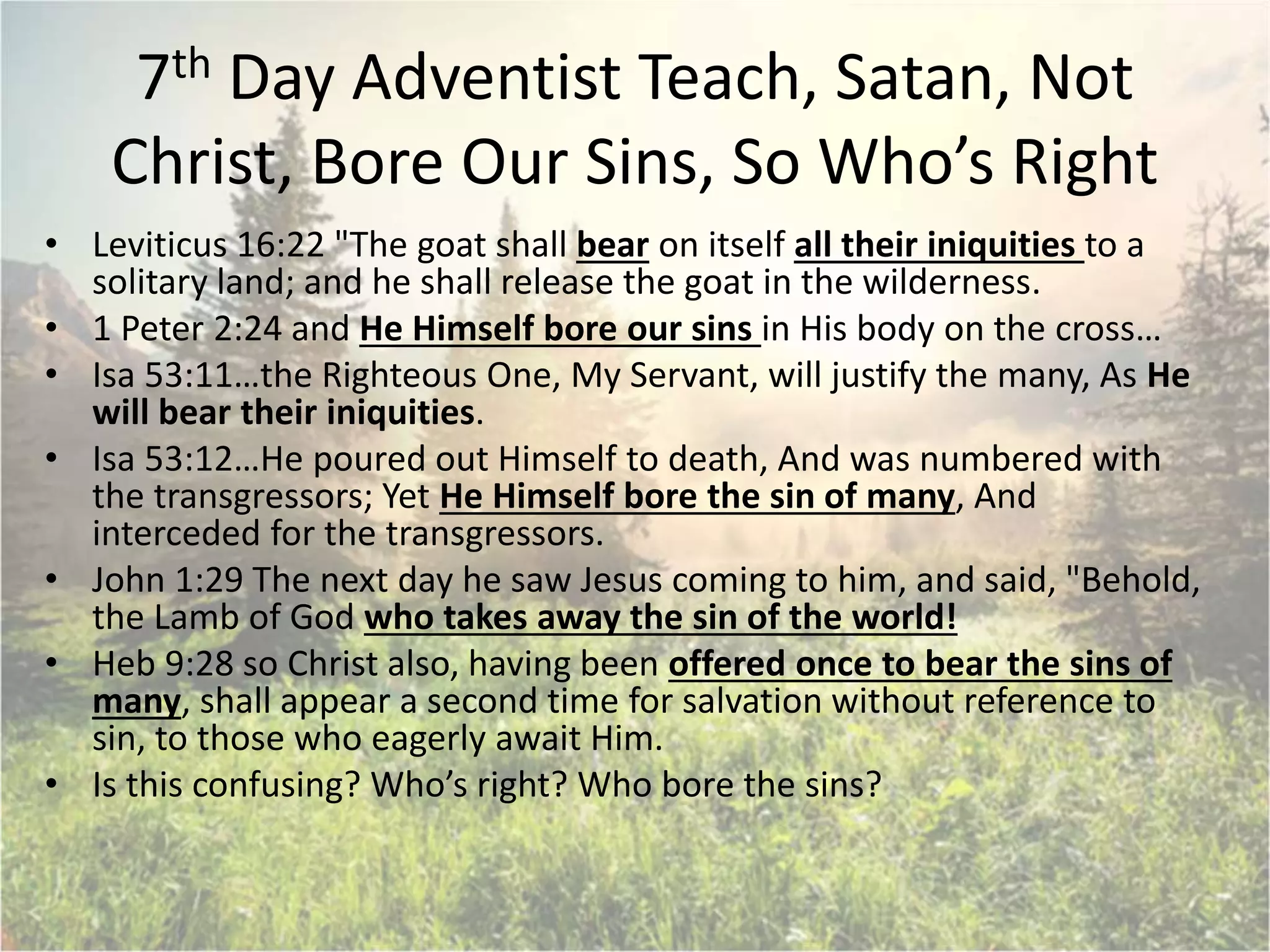 Leviticus 12-16, Scapegoat, Azazel, Satan the sin bearer, laws about ...