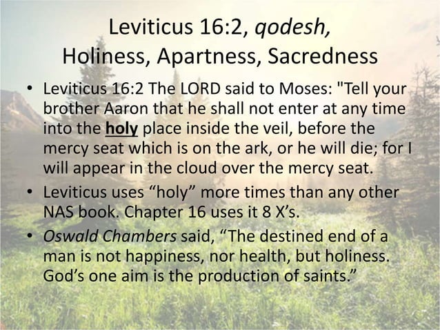 Leviticus 12-16, Scapegoat, Azazel, Satan the sin bearer, laws about ...