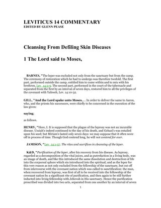 Leviticus 14 commentary | PDF