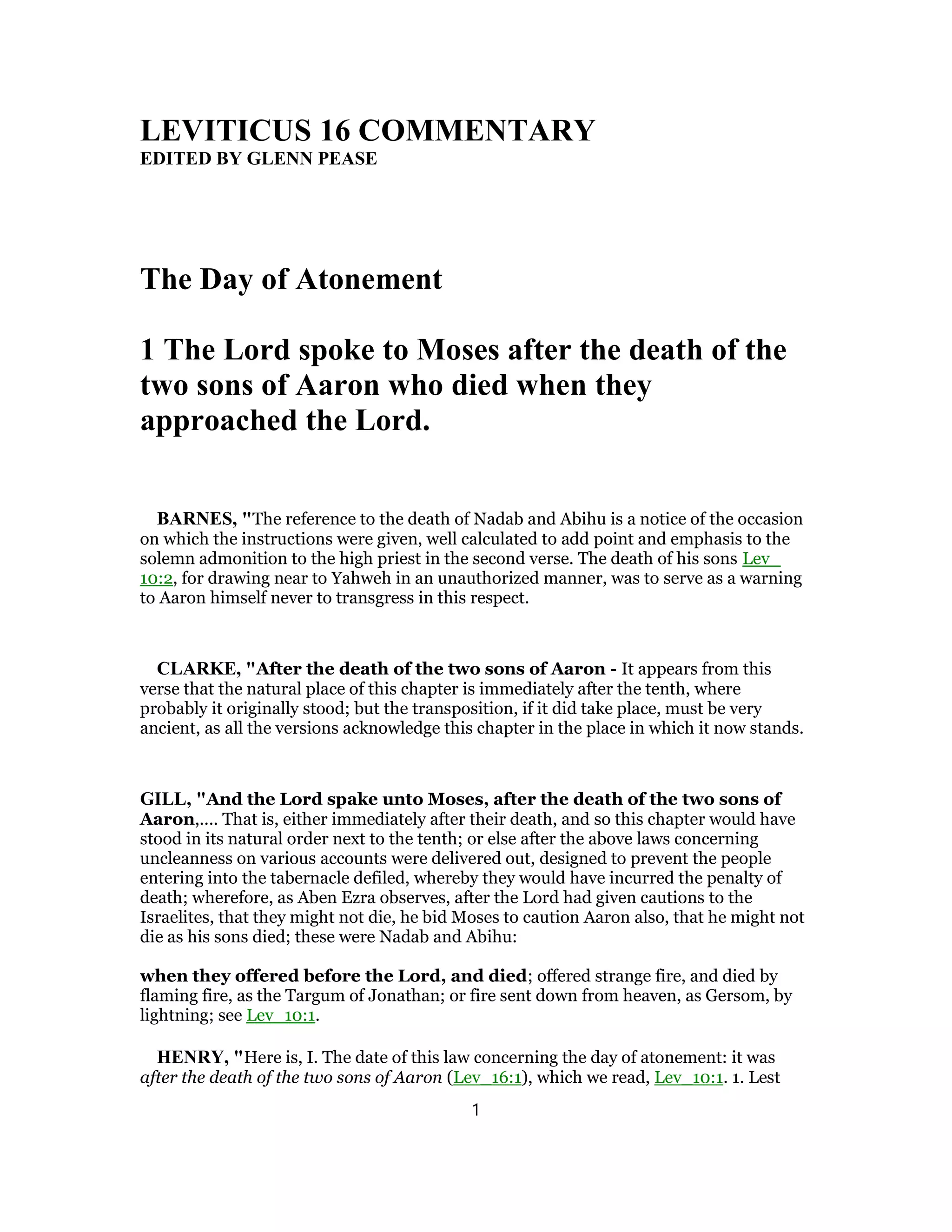 Leviticus 16 commentary | PDF