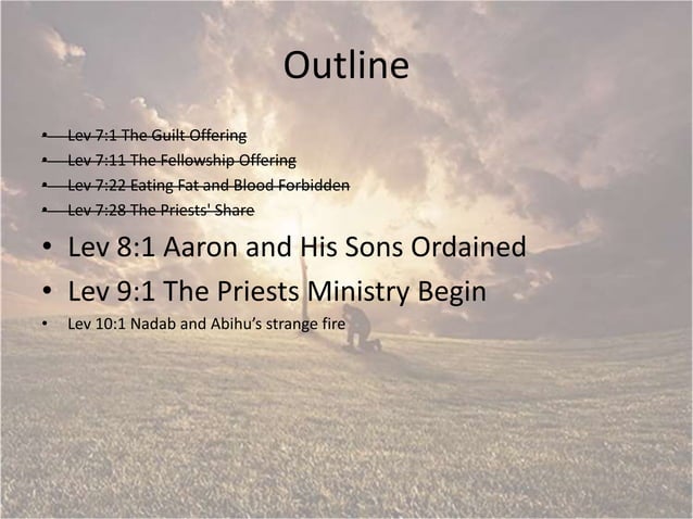 Leviticus 8-9, Aaron and His Sons Ordained, Priests Ministry Begins ...