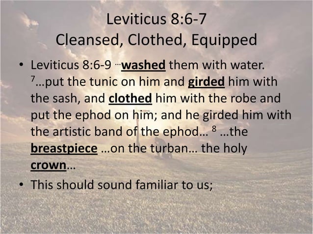 Leviticus 8-9, Aaron and His Sons Ordained, Priests Ministry Begins ...