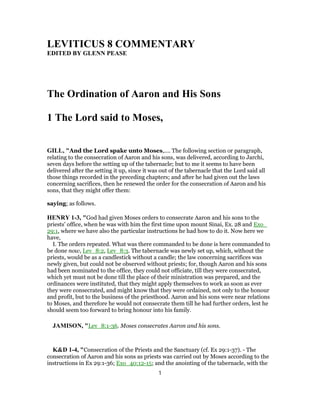 Leviticus 8 commentary | PDF
