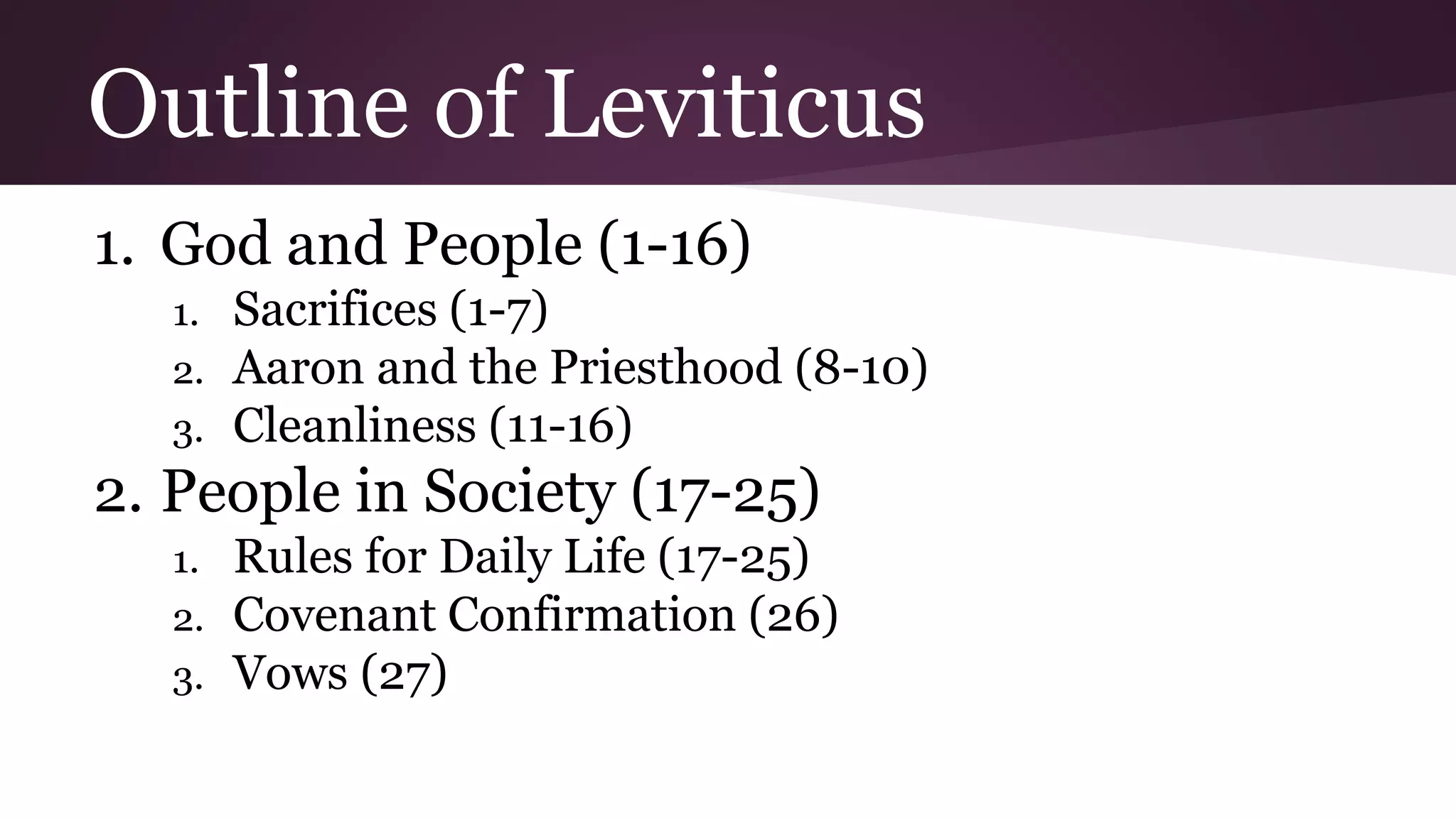 An Overview of Leviticus | PPTX