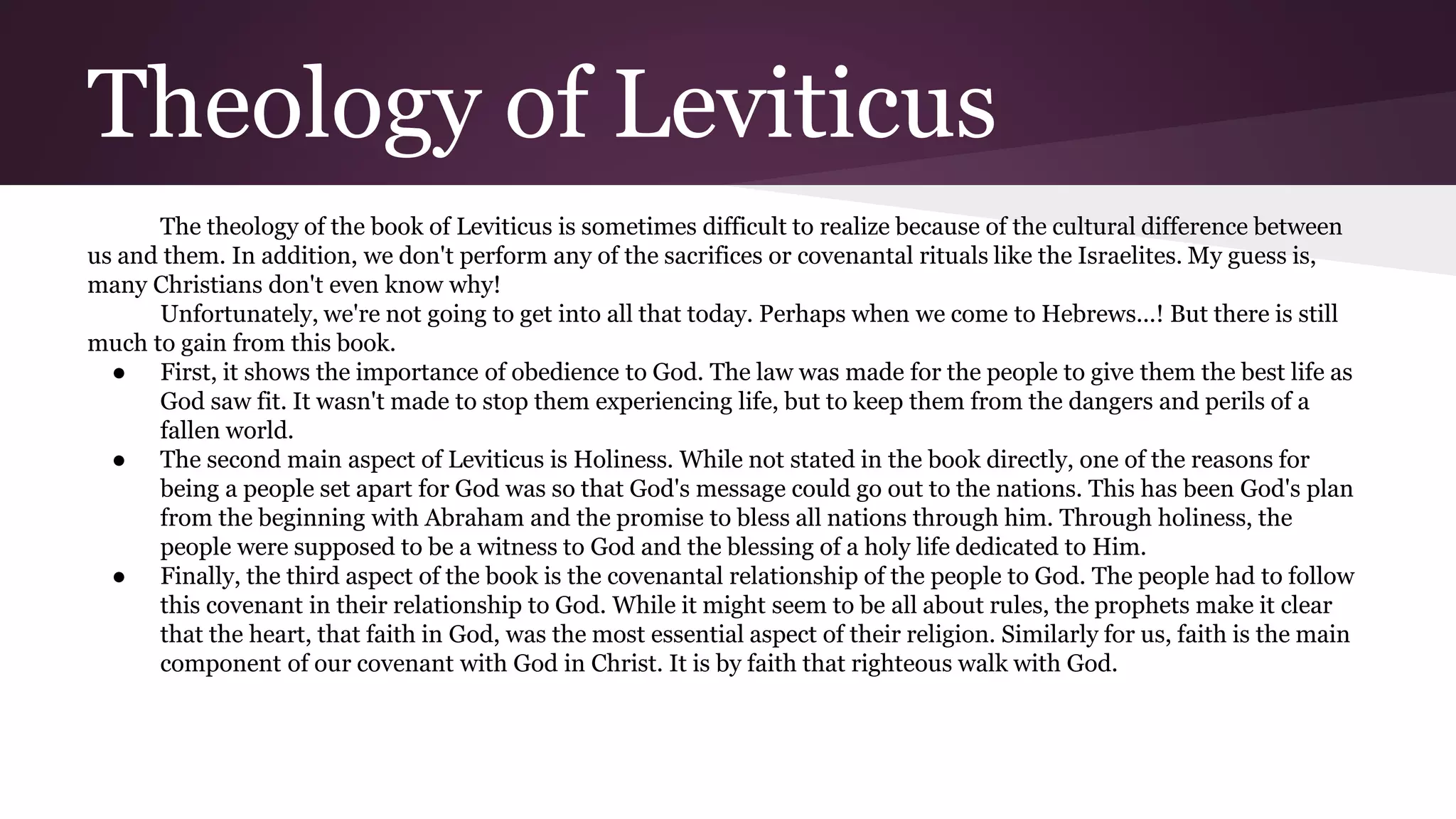 An Overview of Leviticus | PPTX