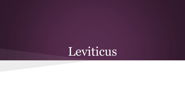An Overview of Leviticus | PPTX
