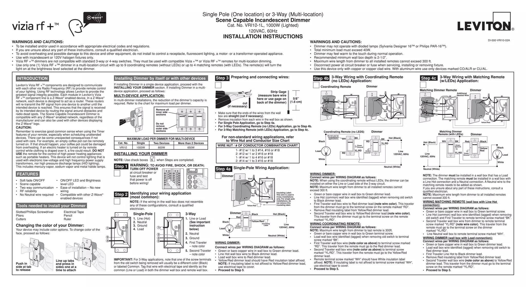 Leviton vri10 1 lz product manual and setup guide | PDF | Home ...