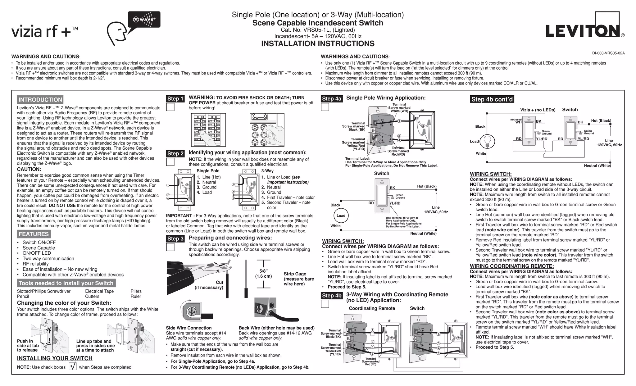 Leviton vrs05 1 lz installation manual and setup guide | PDF | Home ...