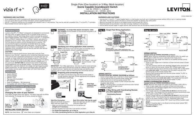 Leviton vrs05 1 lz installation manual and setup guide | PDF | Home ...