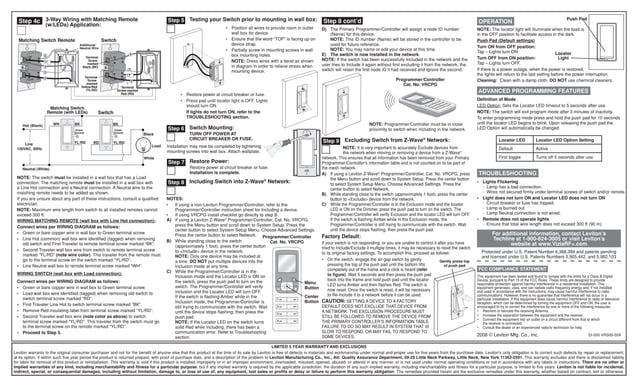 Leviton vrs05 1 lz installation manual and setup guide | PDF | Home ...