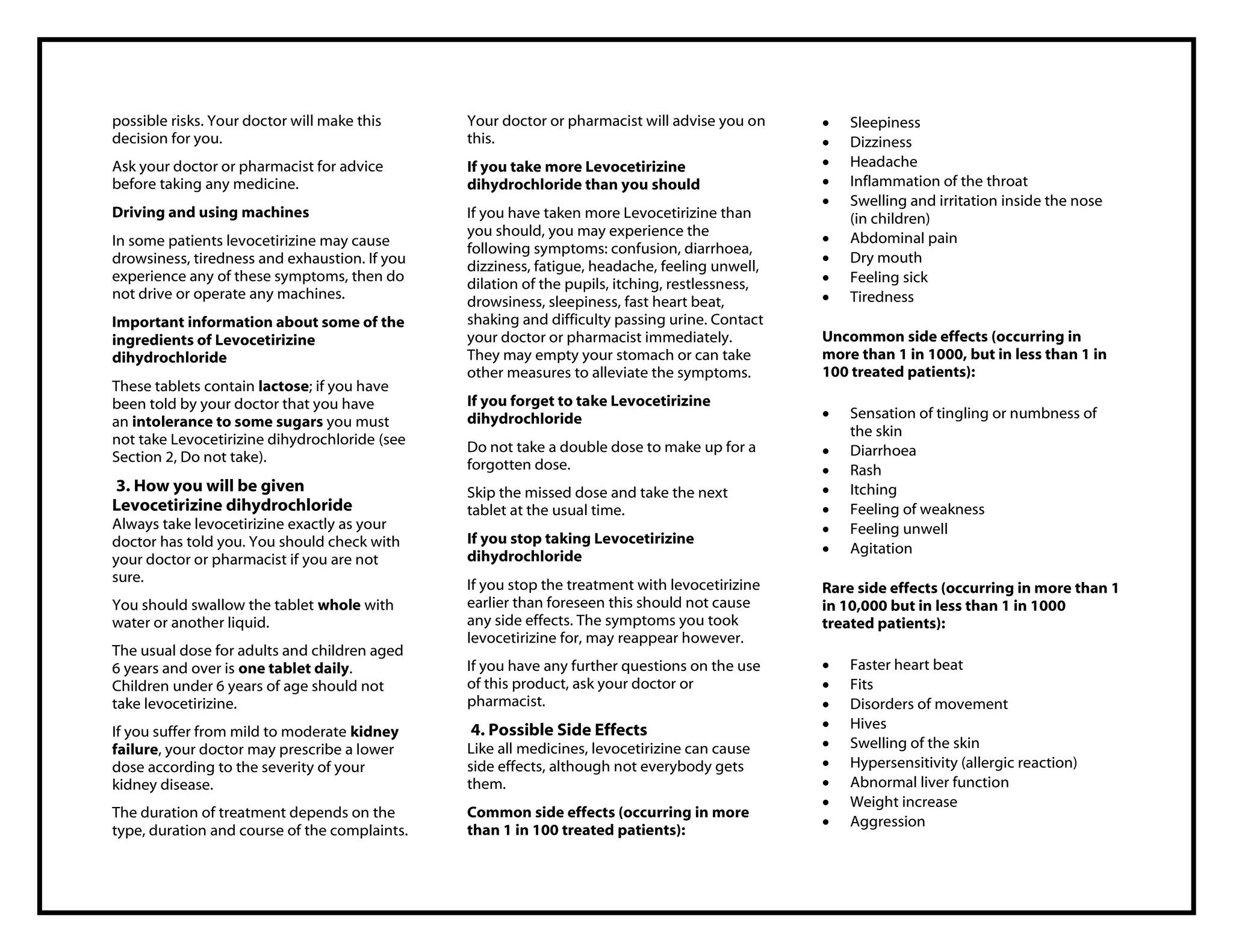 Levocetirizine dihydrochloride 5mg film coated tablets pil, taj ...
